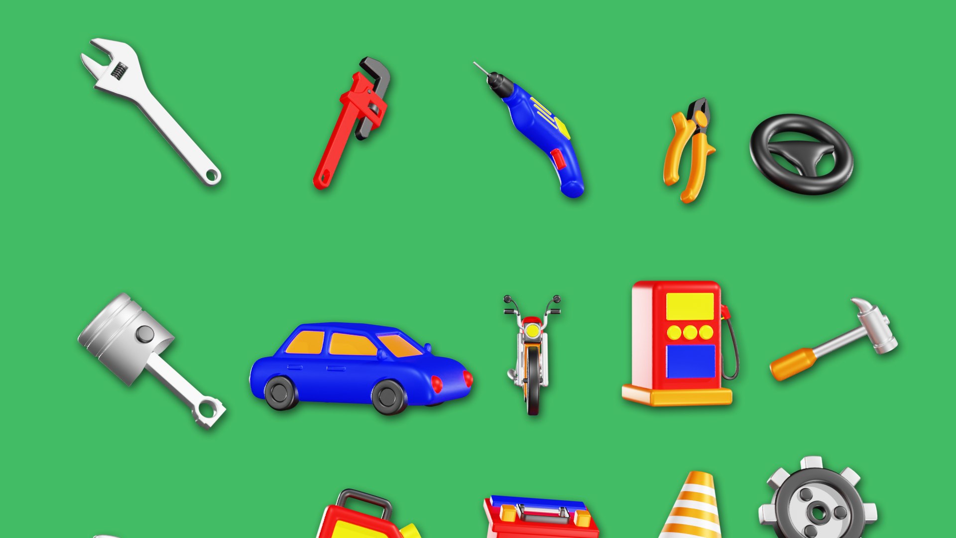 25 3D Automotive Icon Pack 3D - TurboSquid 2236091