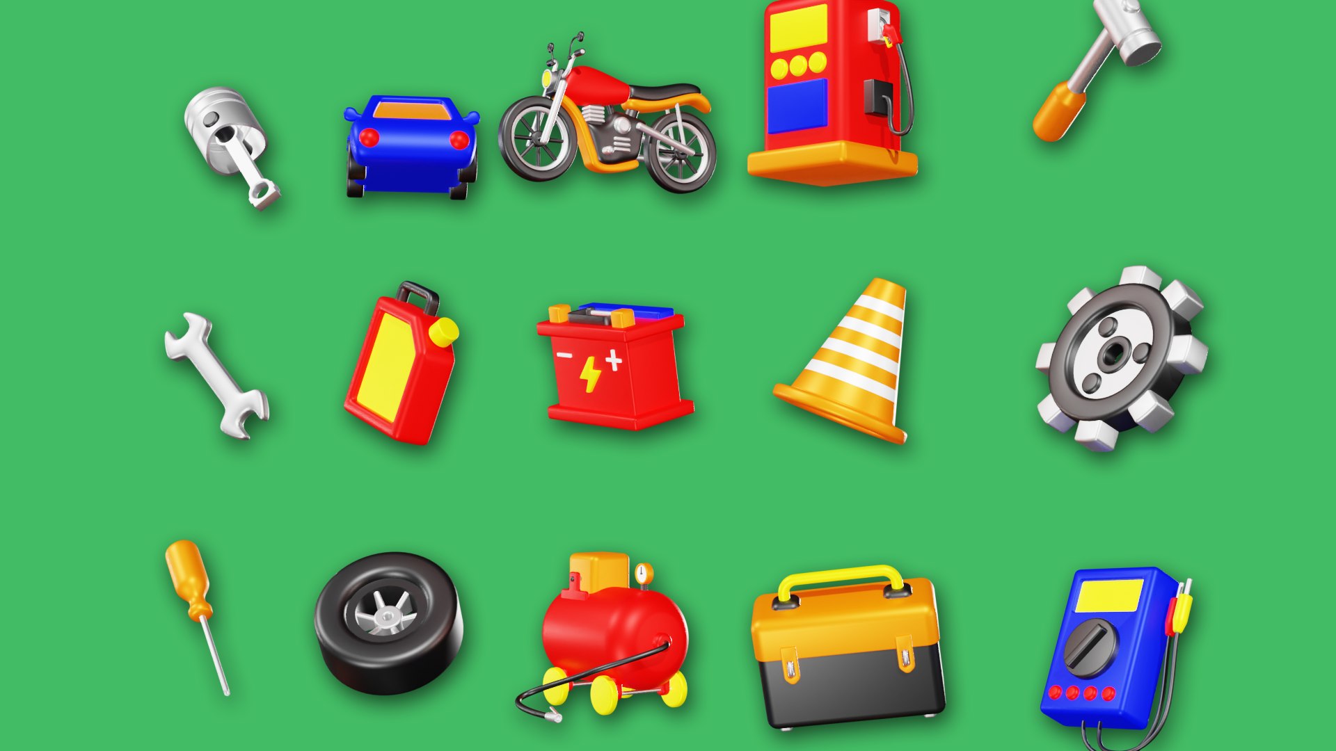 25 3D Automotive Icon Pack 3D - TurboSquid 2236091