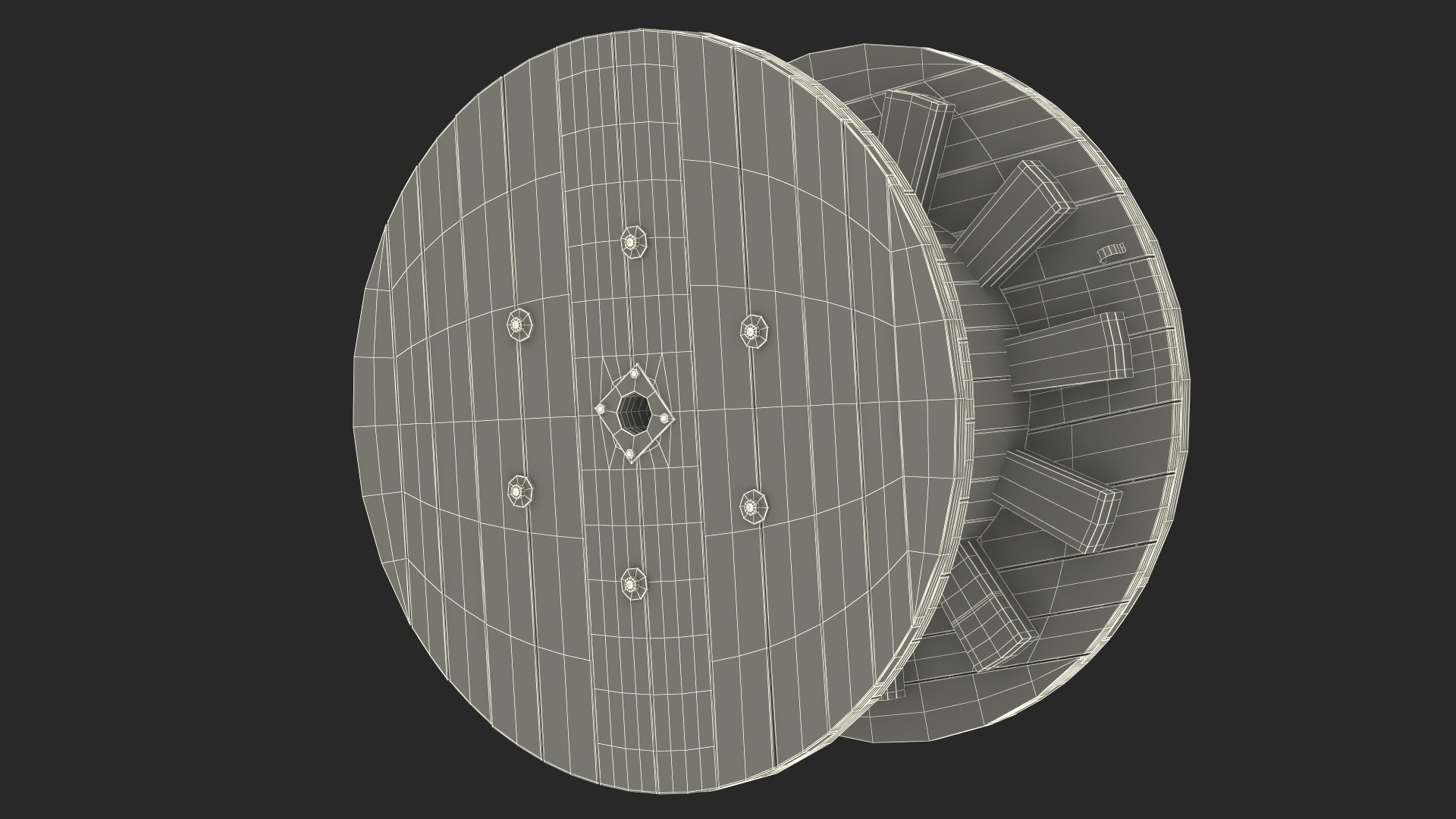 3D Model Industrial Wooden Cable Drum - TurboSquid 2269975