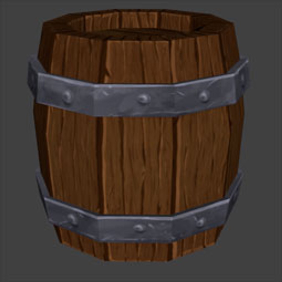 3d medieval barrel model