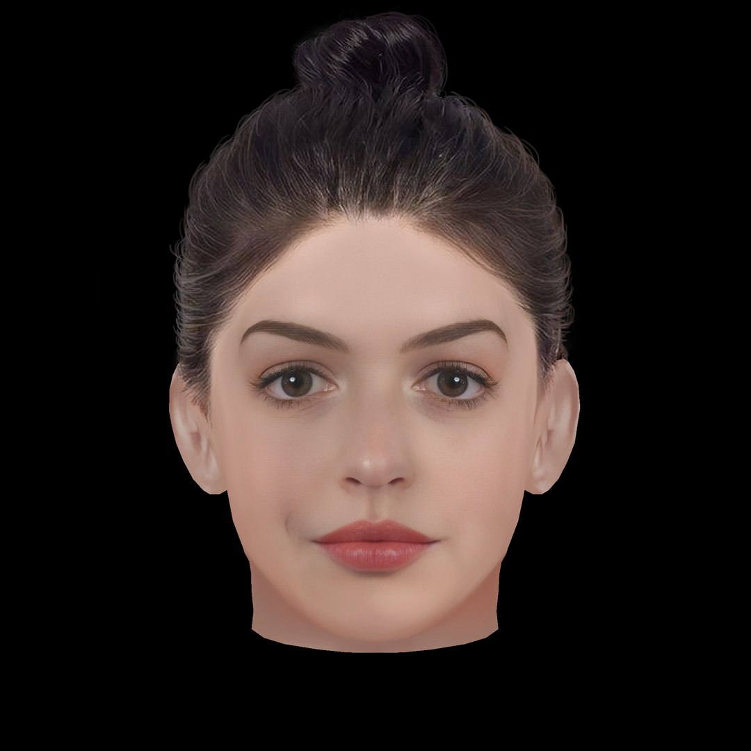 Anne Hathaway Head - Low Poly Head For Game - No Hair 3D - TurboSquid ...