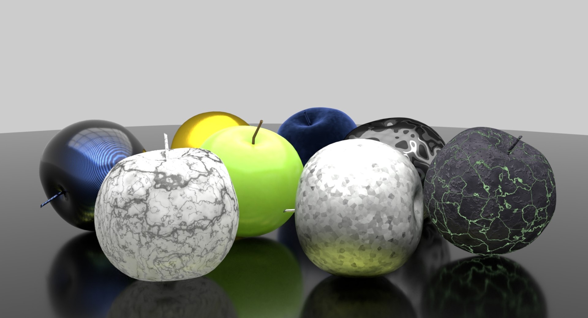 3D Apples Different Materials Model - TurboSquid 1270183