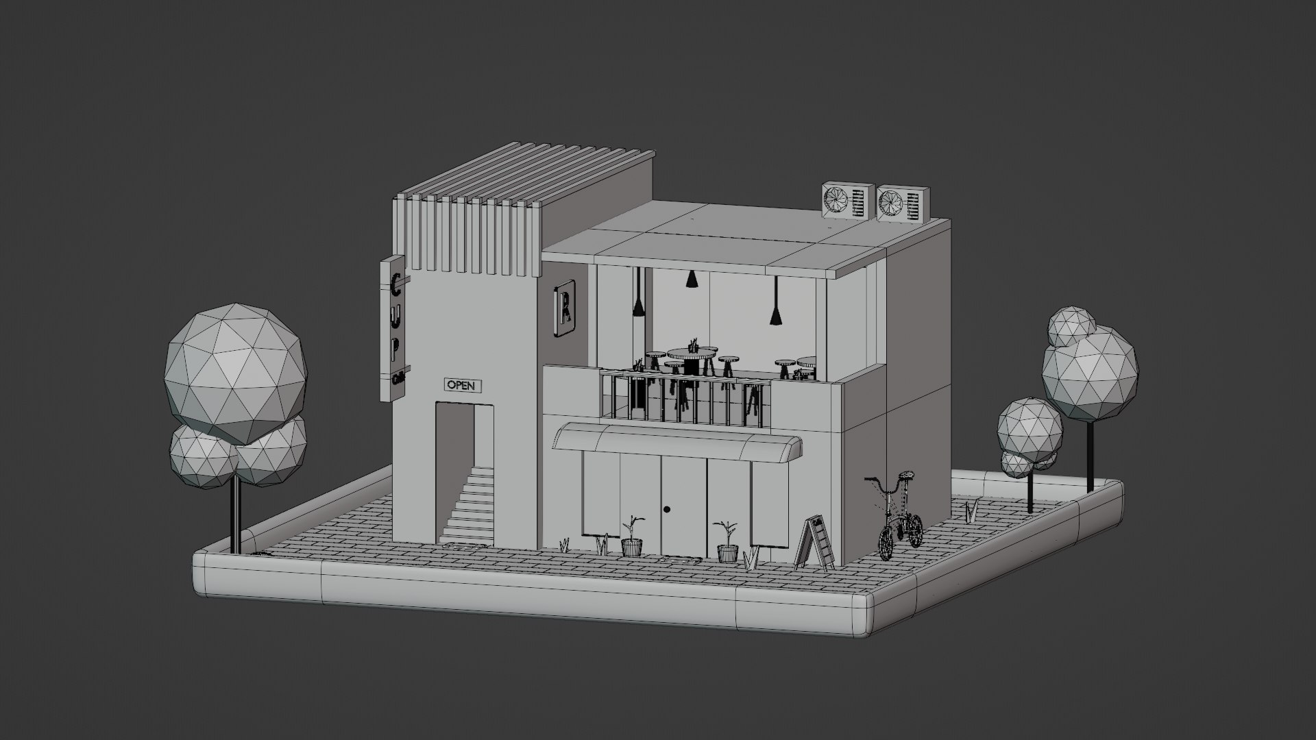 3D model Isometric Coffee Shop - TurboSquid 1837262