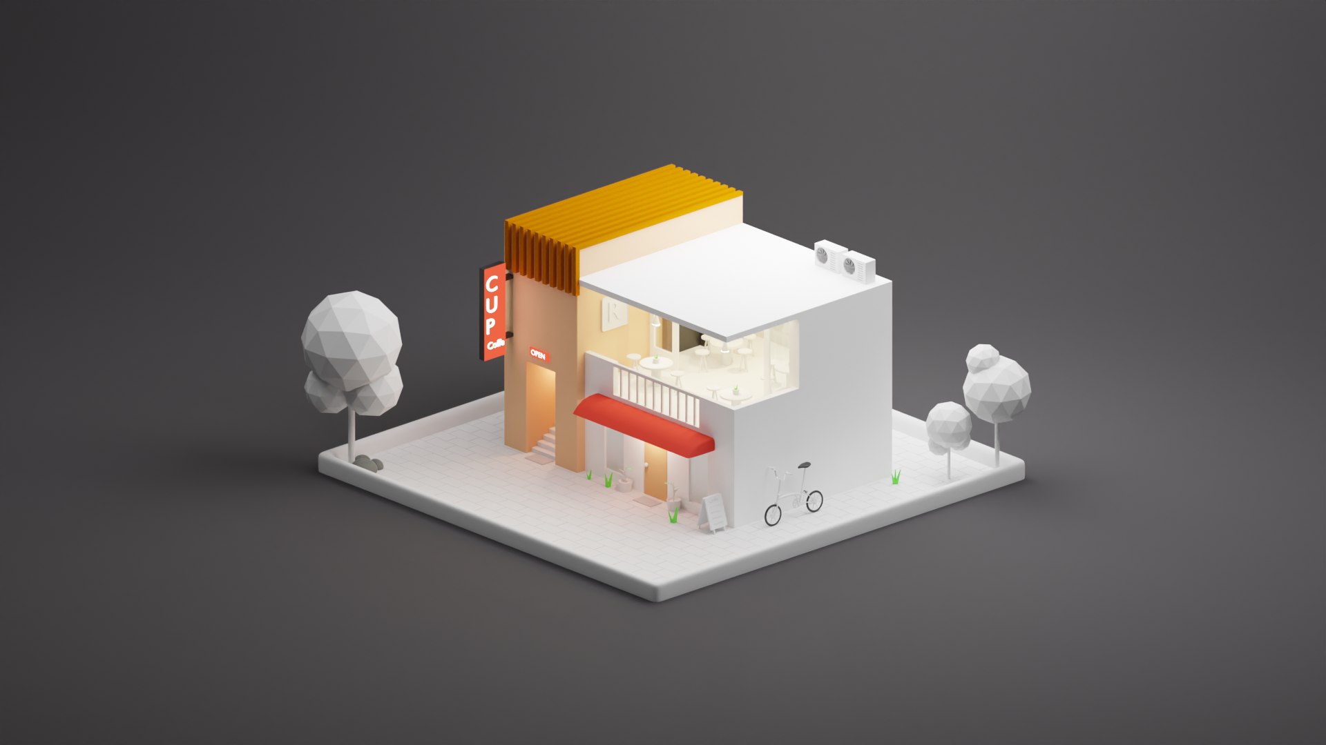 3D model Isometric Coffee Shop - TurboSquid 1837262