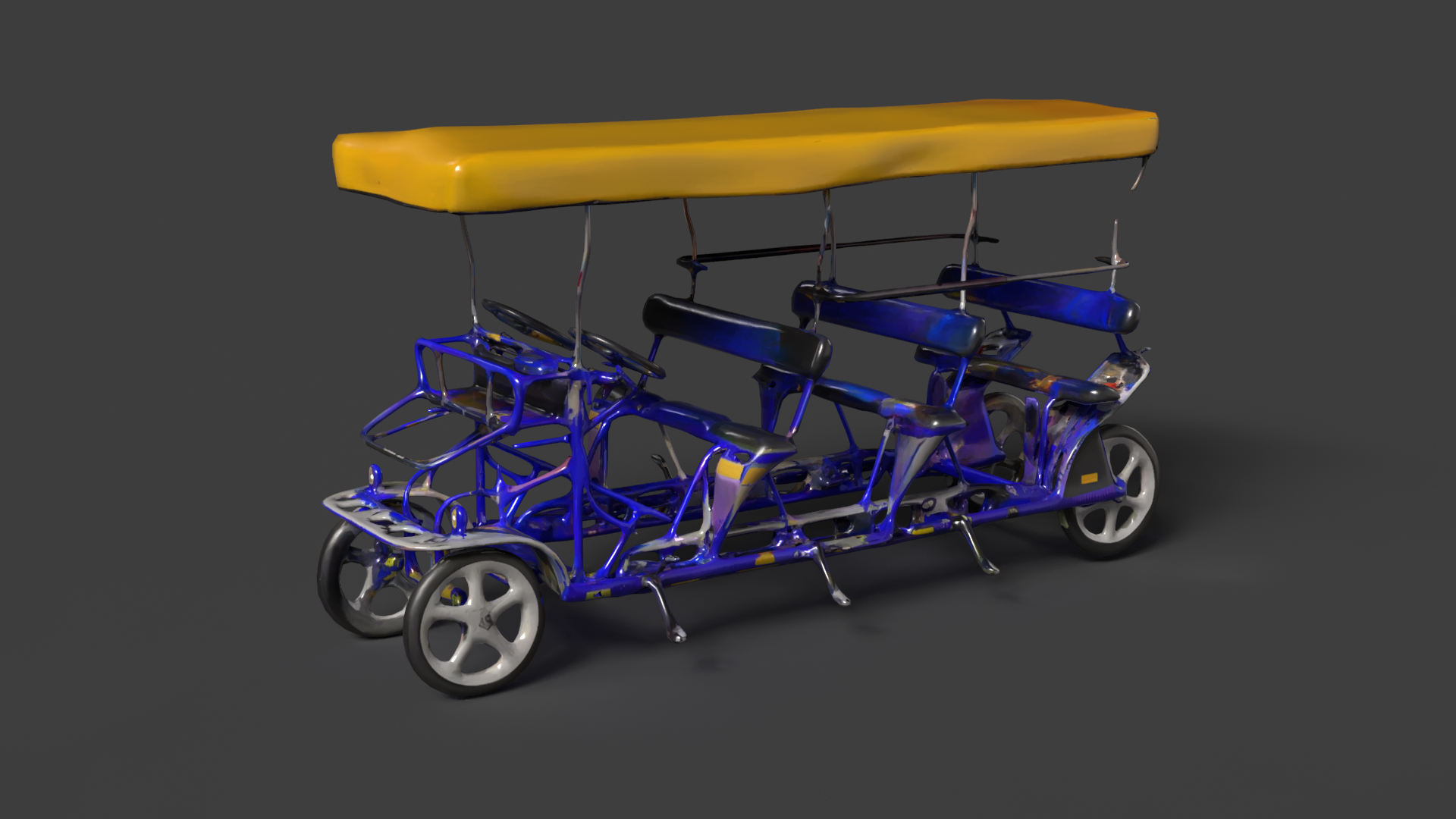 3D Model Blue Surrey Bike Figure - TurboSquid 2376198