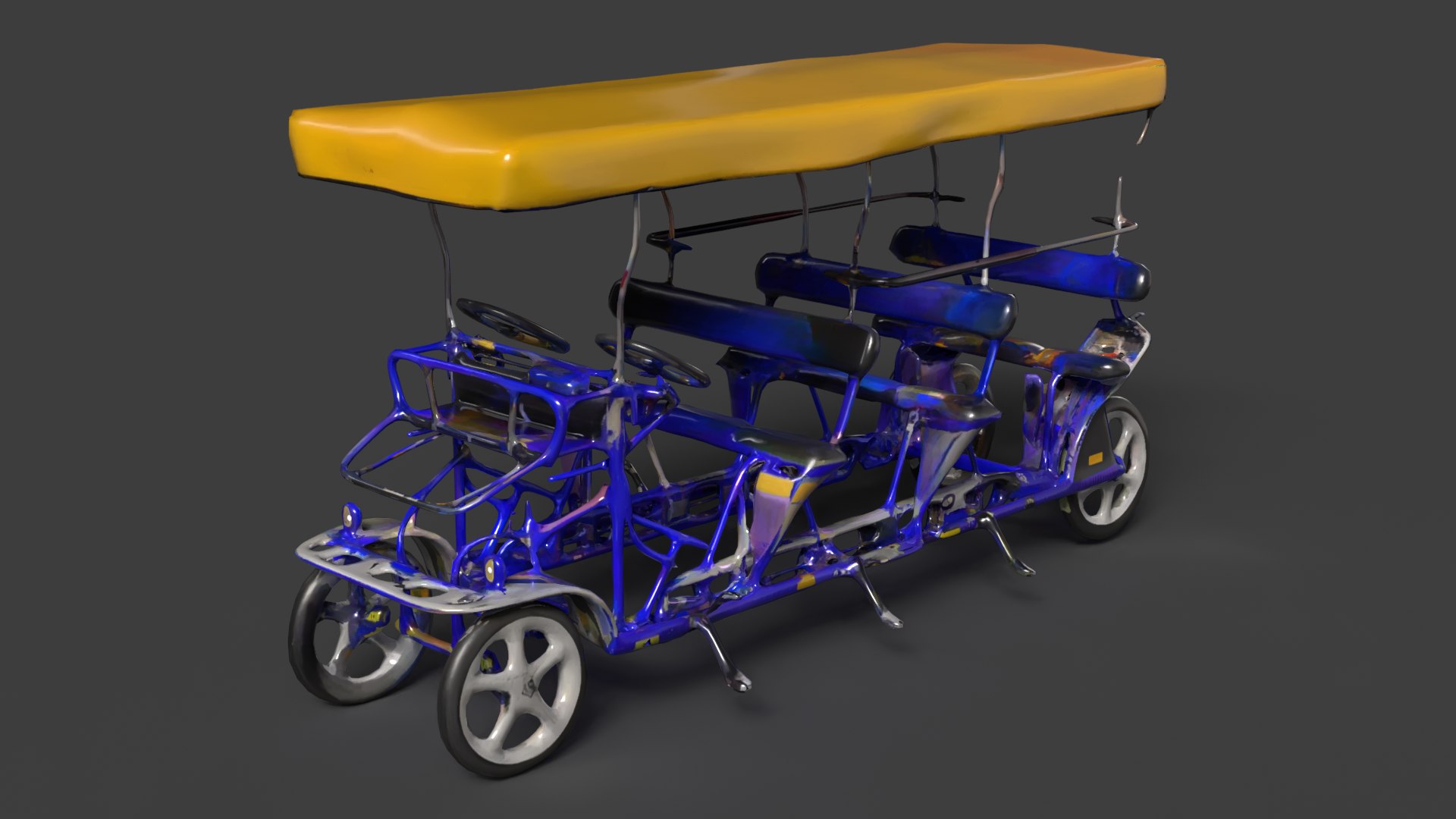 3D Model Blue Surrey Bike Figure - TurboSquid 2376198