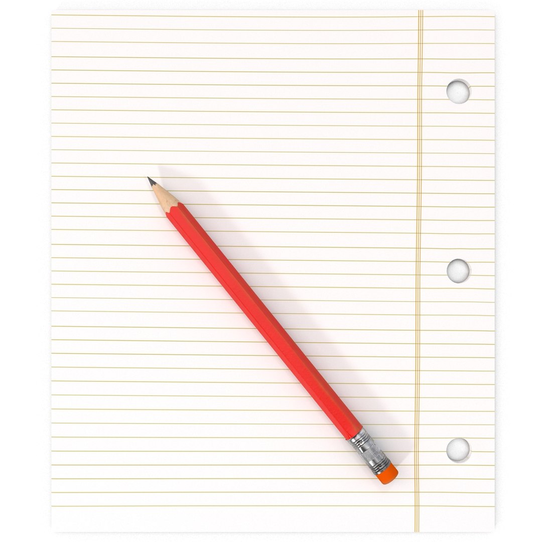 Pencil Note Paper 3ds
