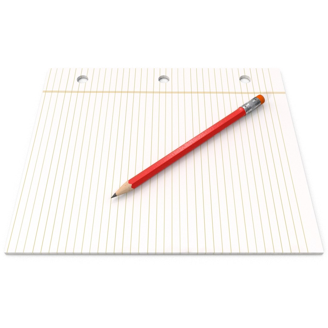 Pencil Note Paper 3ds