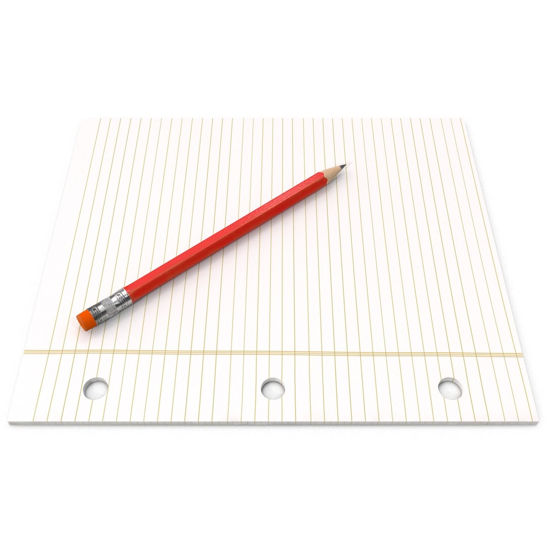 Pencil Note Paper 3ds