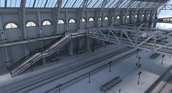 Train station 3D model - TurboSquid 1284026