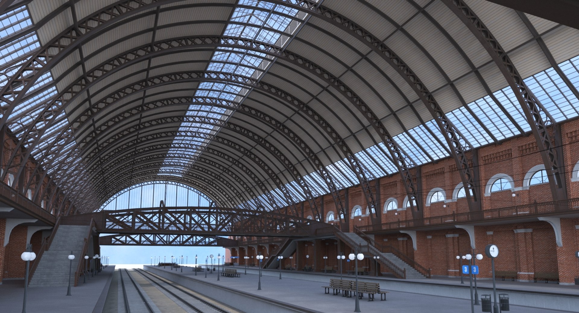 Train Station 3D Model - TurboSquid 1284026
