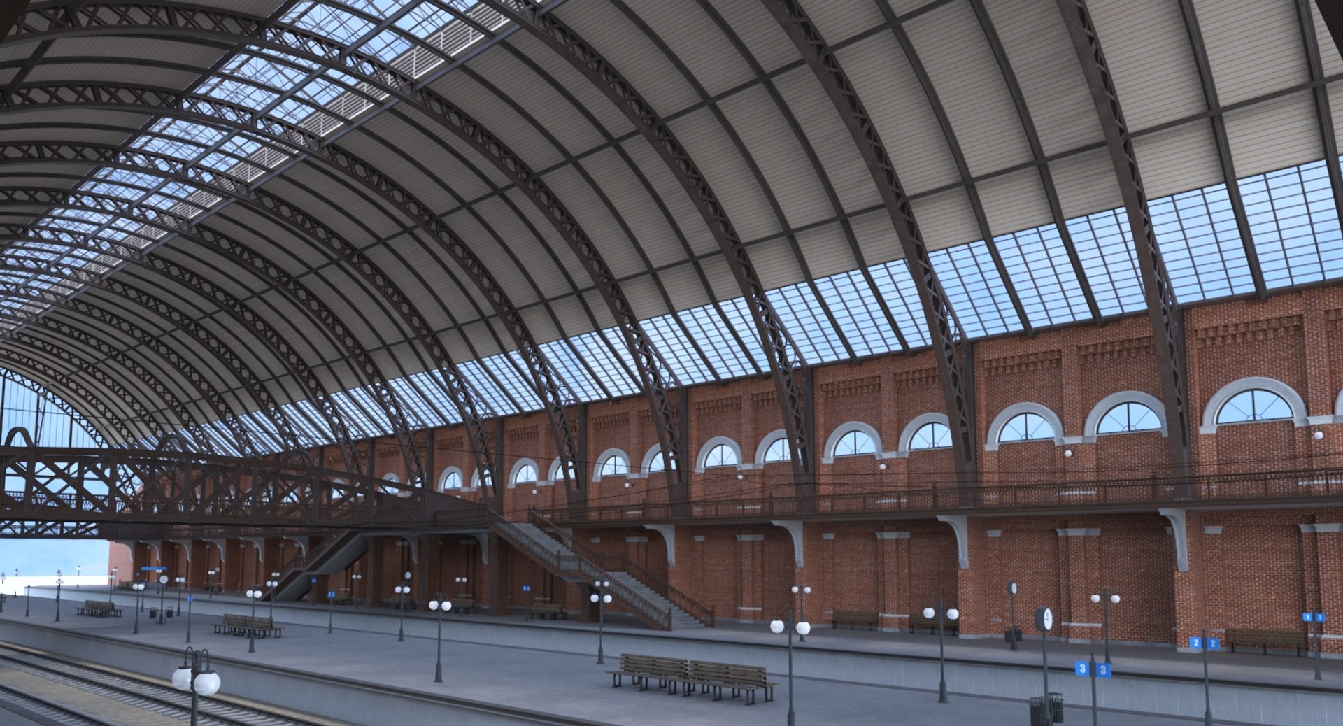 Train Station 3D Model - TurboSquid 1284026