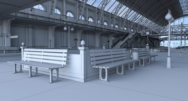 Train station 3D model - TurboSquid 1284026
