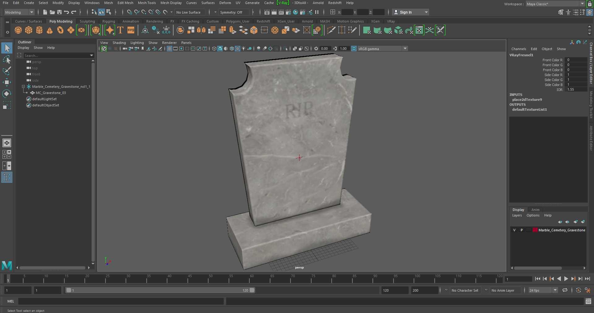 3D Marble Cemetery Gravestone - TurboSquid 2383749