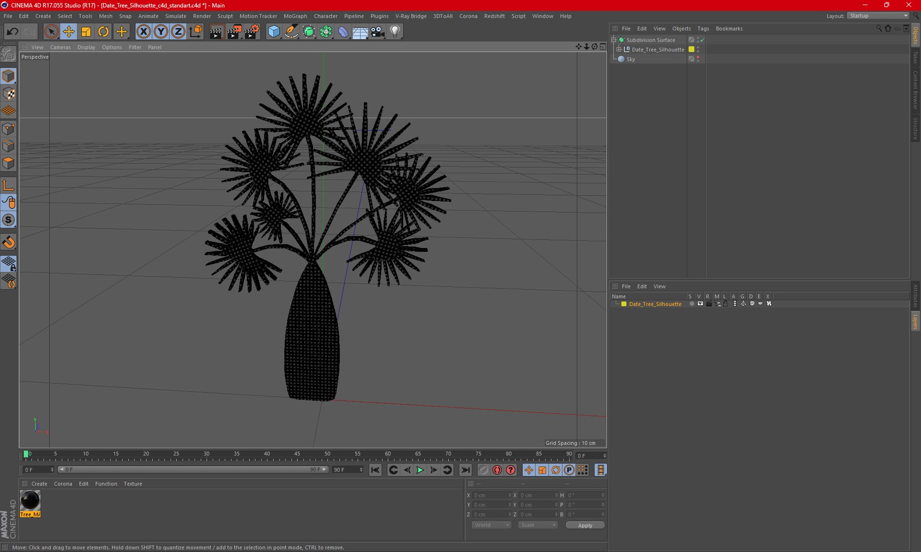 3D Date Tree Silhouette - TurboSquid 2225222