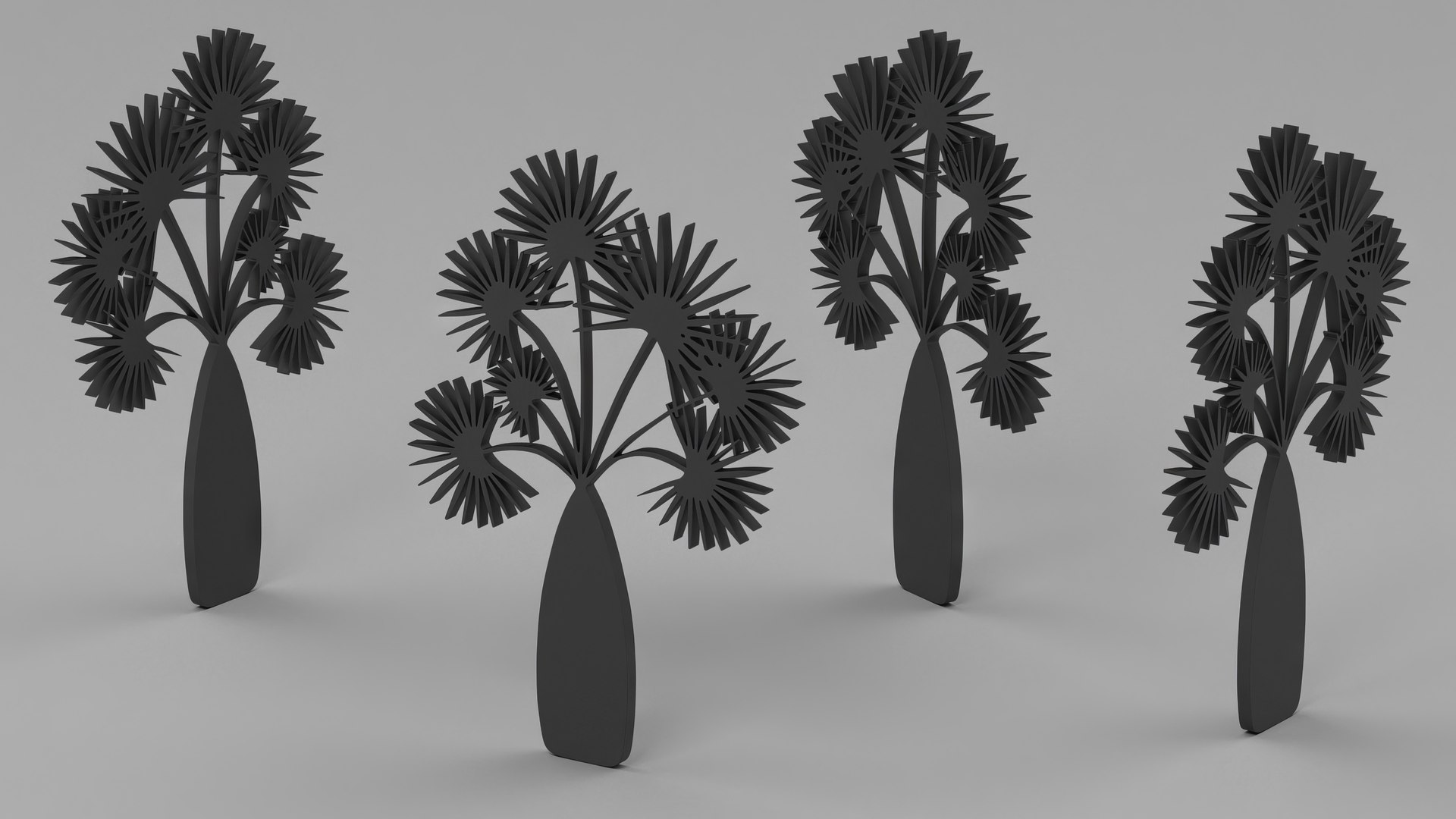 3D Date Tree Silhouette - TurboSquid 2225222