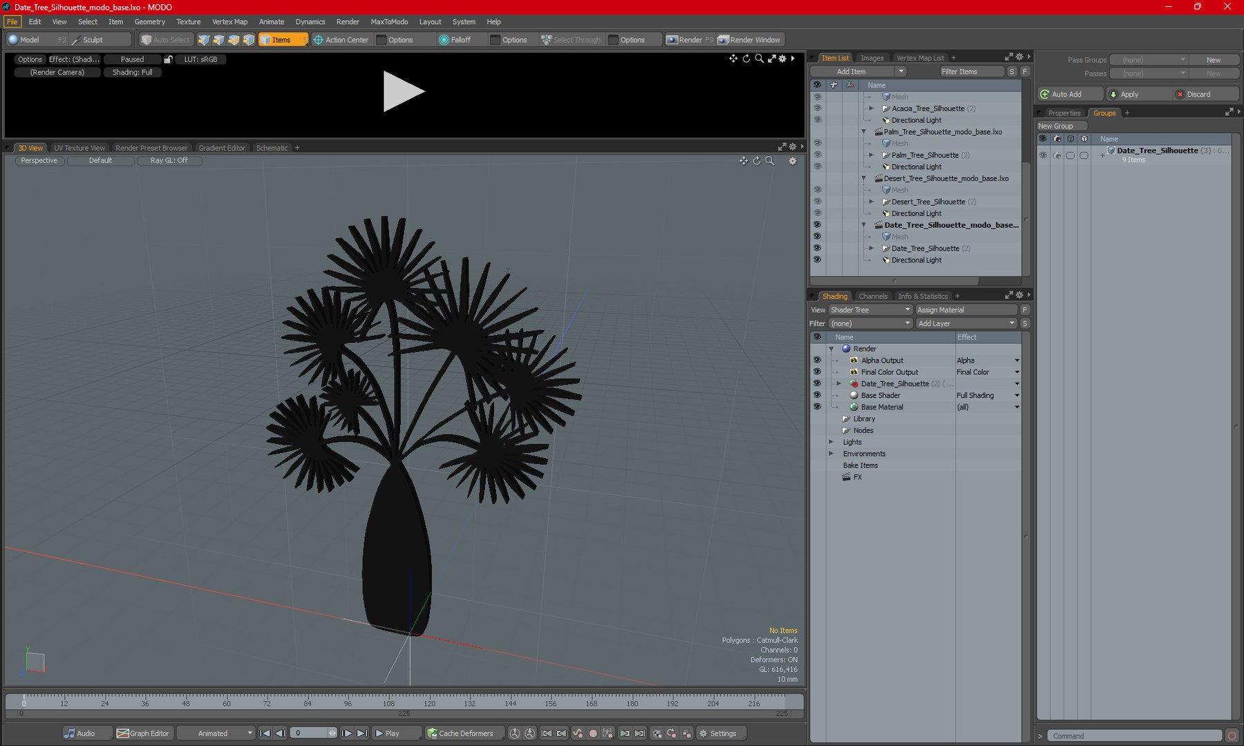 3D Date Tree Silhouette - TurboSquid 2225222
