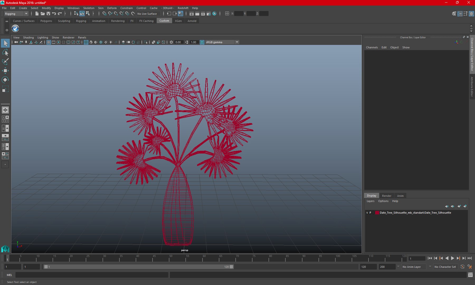 3D Date Tree Silhouette - TurboSquid 2225222
