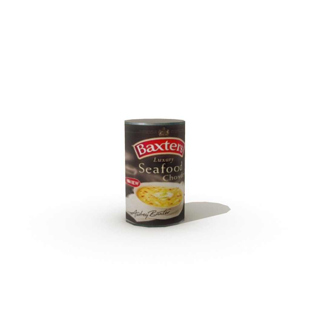 3d Model Of Tinned Seafood Chowder Soup