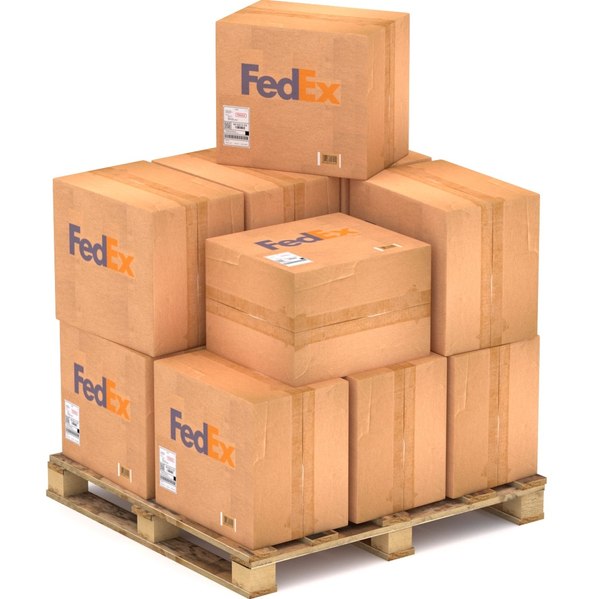 modelo 3d Caja de cartón con palet Fedex - TurboSquid 1816018