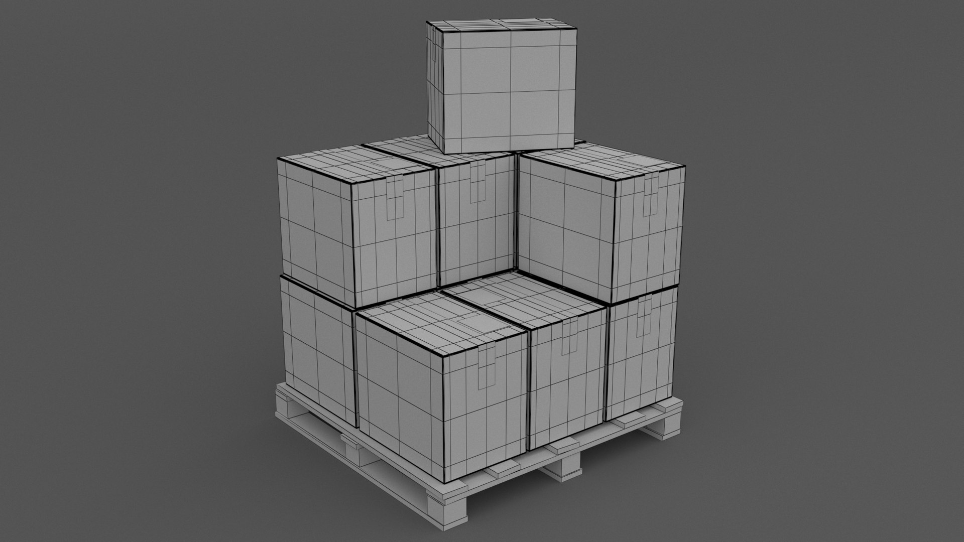 3D Fedex Cardboard Box With Pallet Model - TurboSquid 1816018