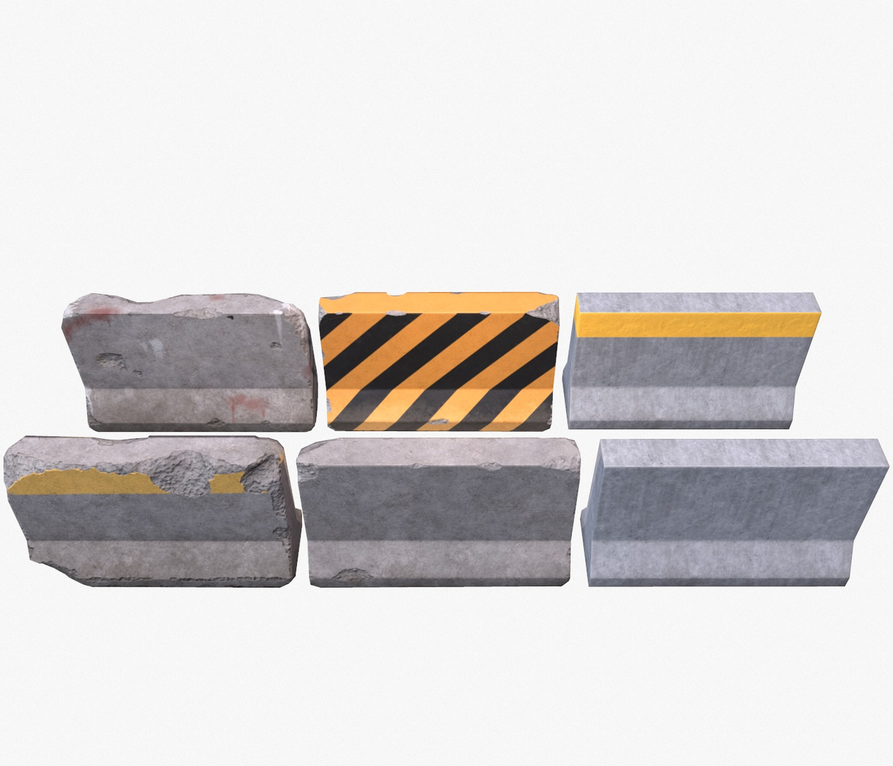 concrete road barrier props 3d model