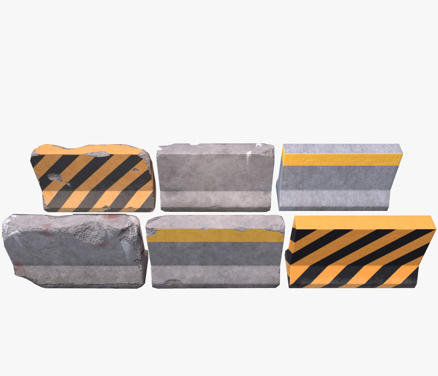 concrete road barrier props 3d model