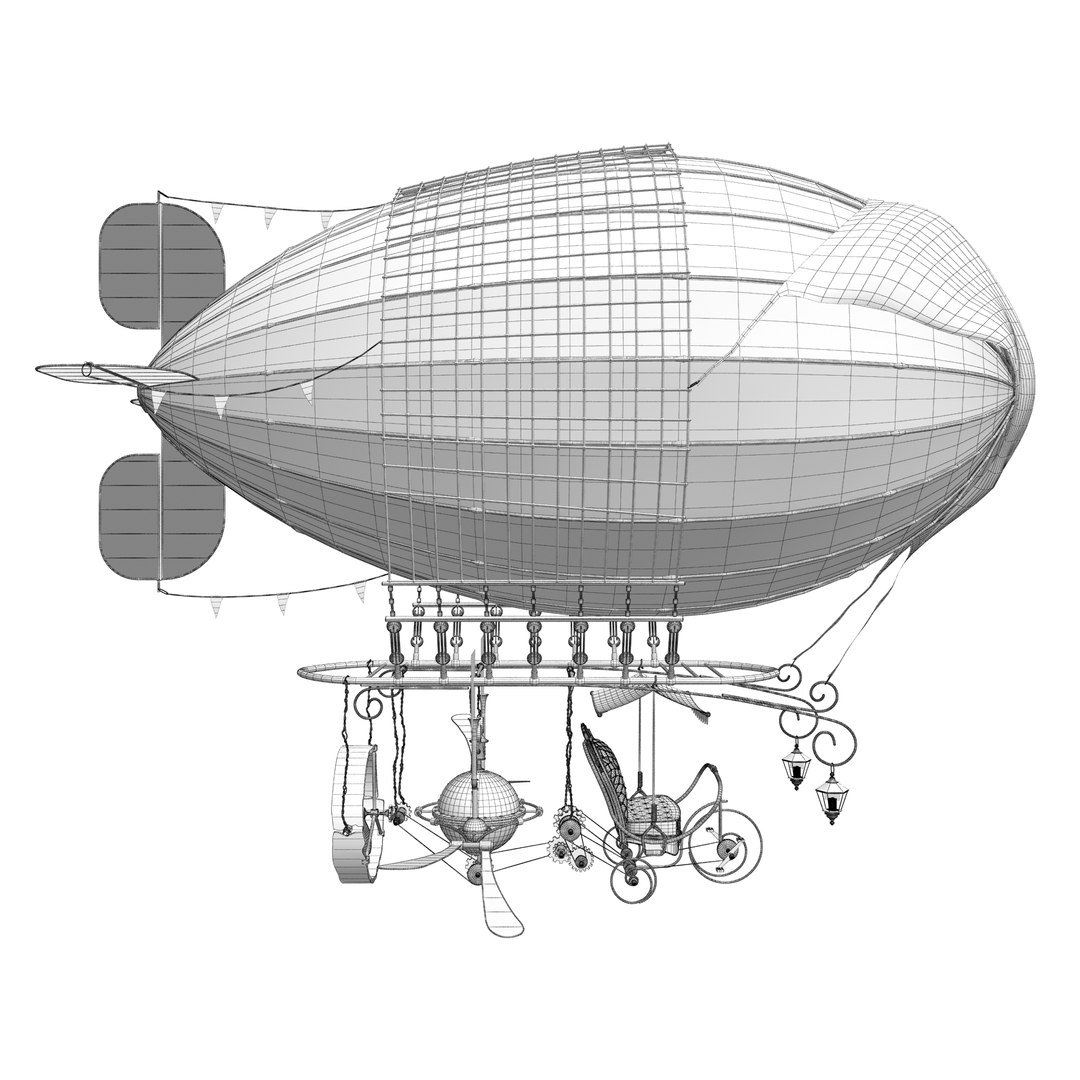 Zeppelin Steampunk 3D model - TurboSquid 2172531
