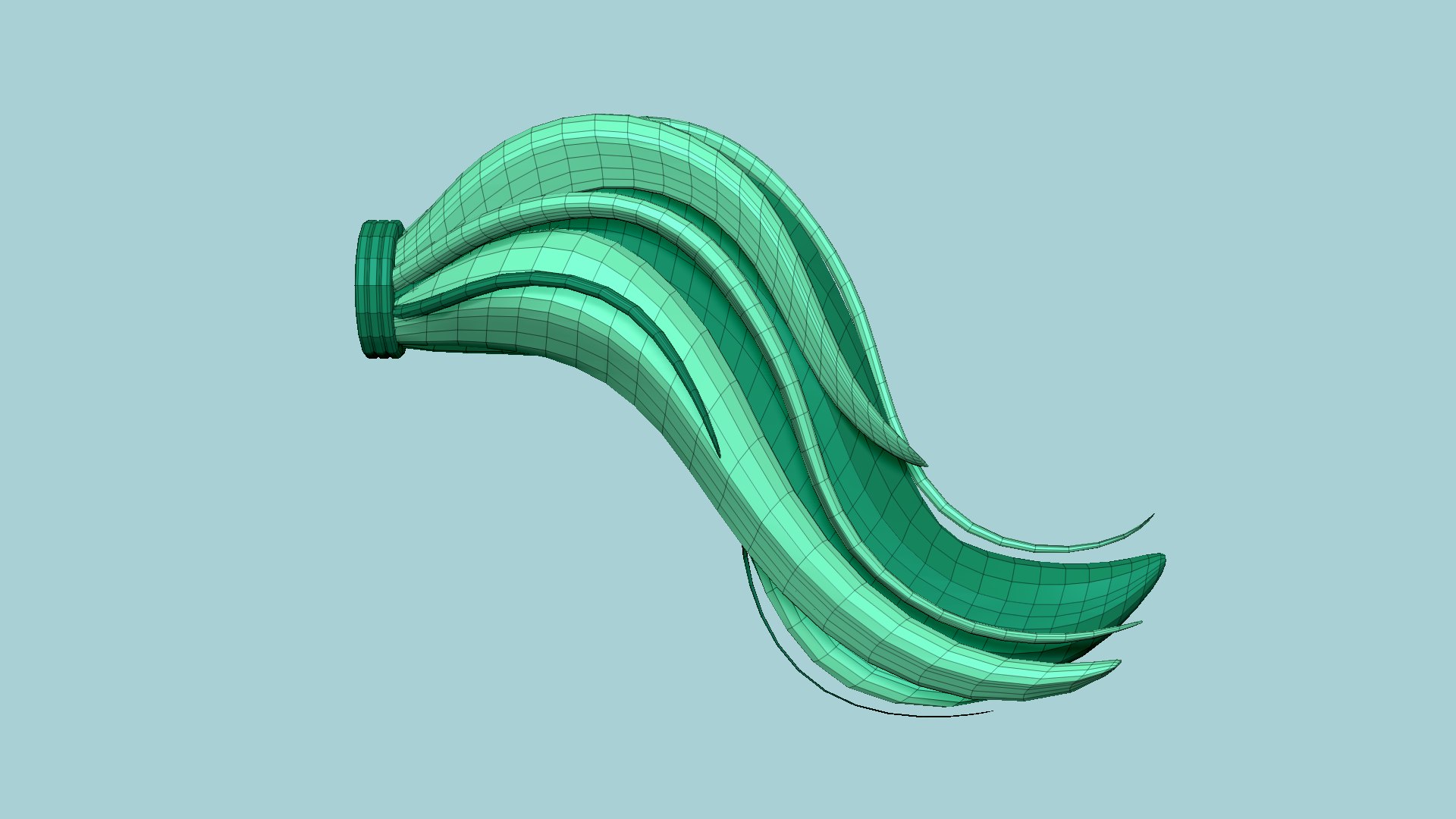3D Furry Tail A07 Green - Headband Character Design - TurboSquid 2103017