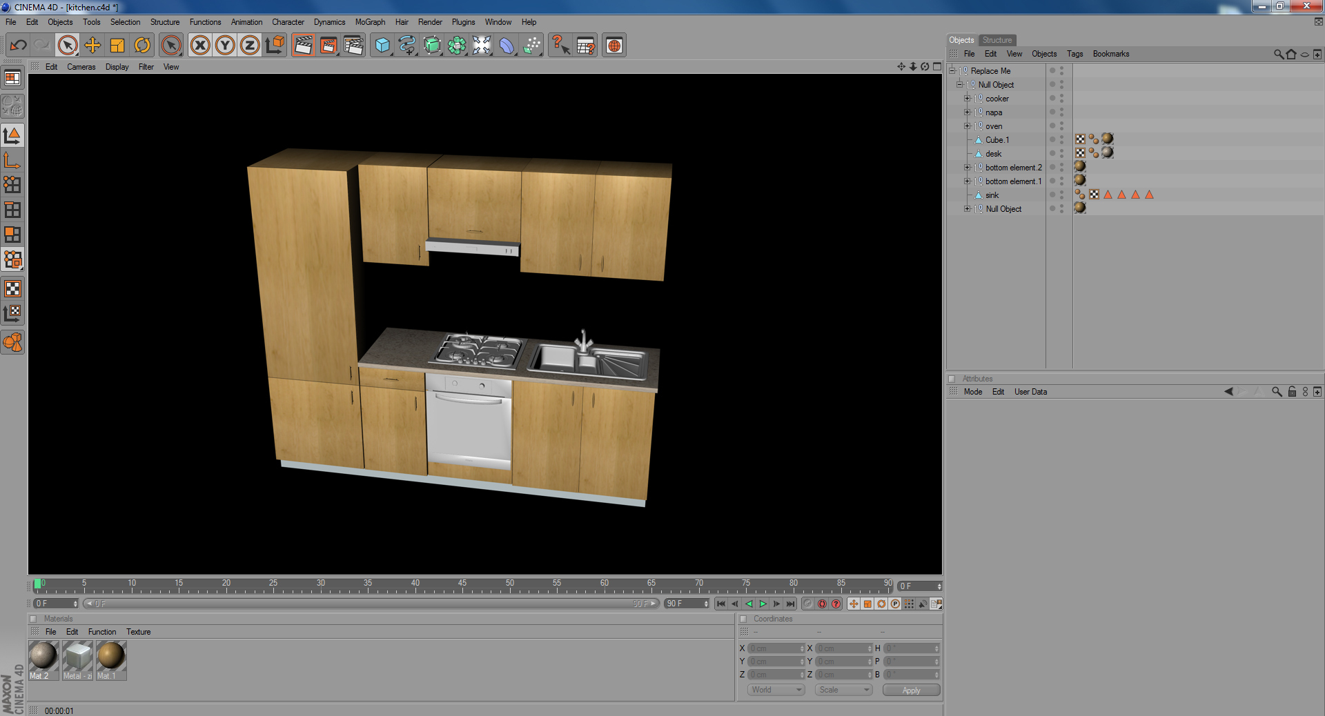 free c4d model kitchen furniture