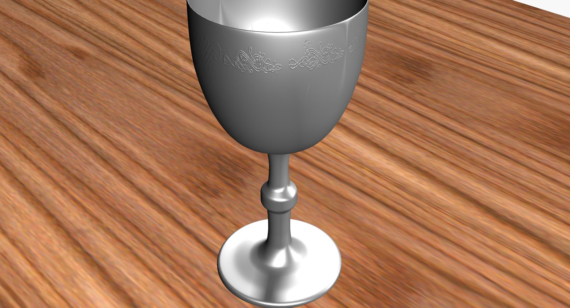 3d Silver Medieval Cup