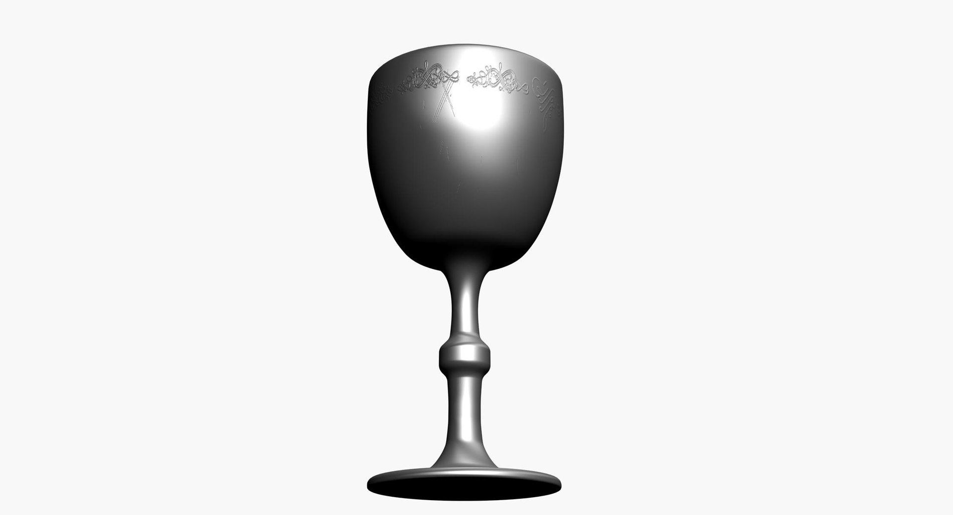 3d Silver Medieval Cup
