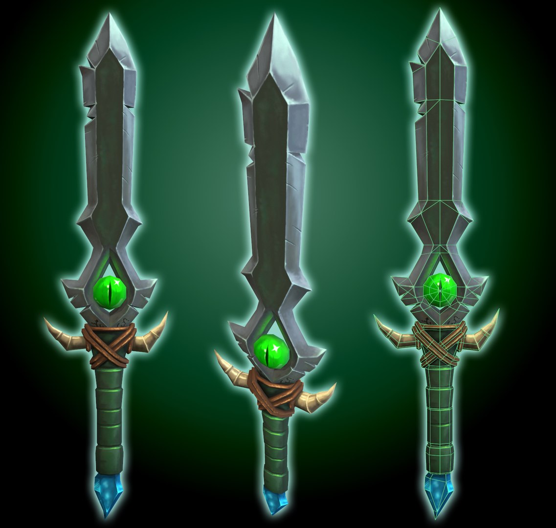 3d model hand-painted sword vision