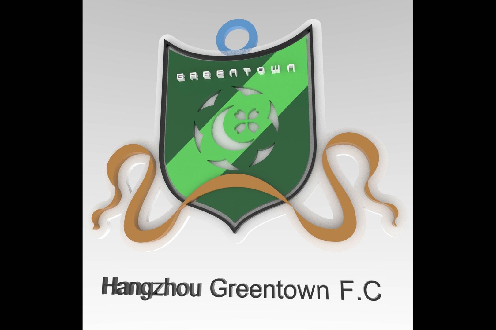 Hangzhou Greentown FC Logo Shield Printable Keychan And Renderable 3D ...