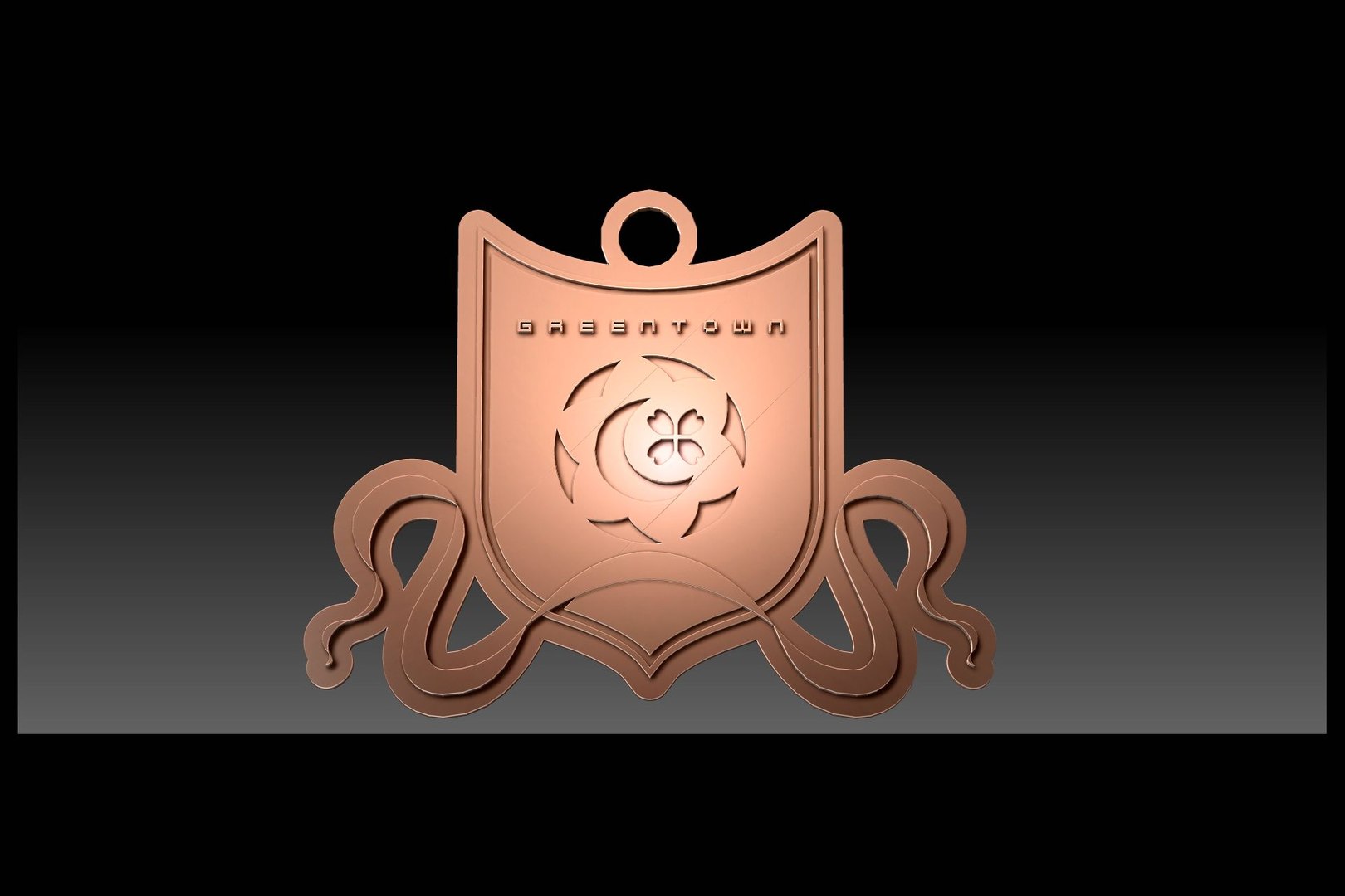 Hangzhou Greentown FC Logo Shield Printable Keychan And Renderable 3D ...