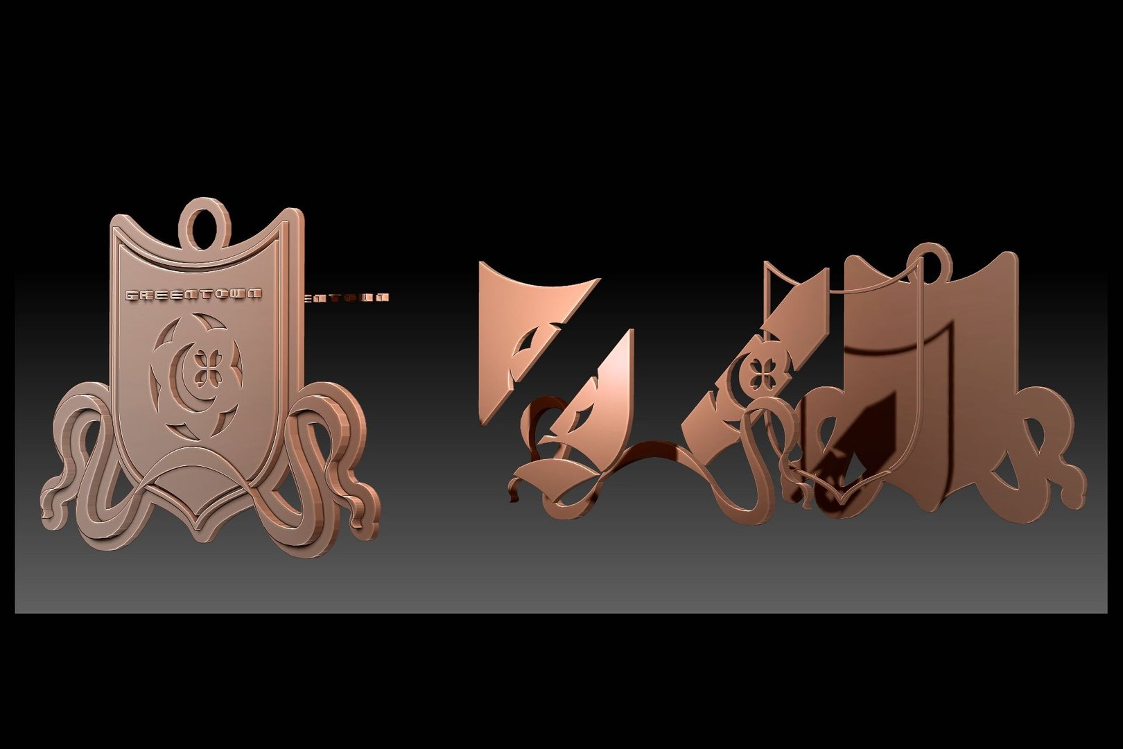 Hangzhou Greentown FC Logo Shield Printable Keychan And Renderable 3D ...