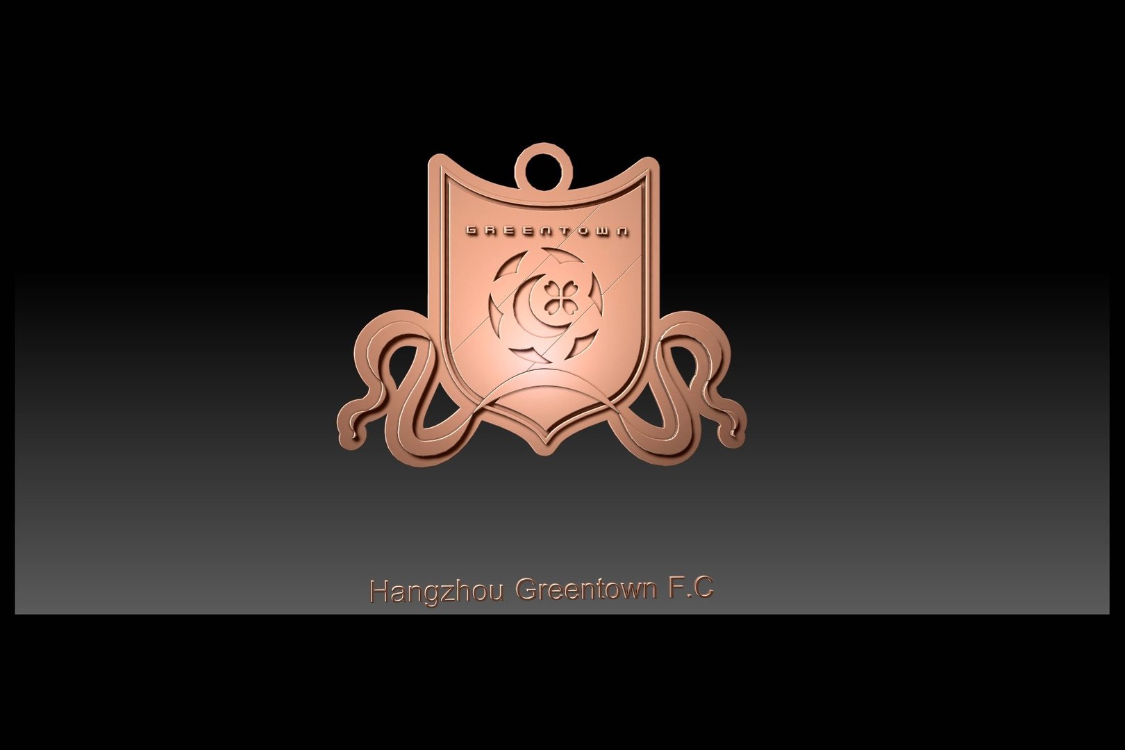 Hangzhou Greentown FC Logo Shield Printable Keychan And Renderable 3D ...