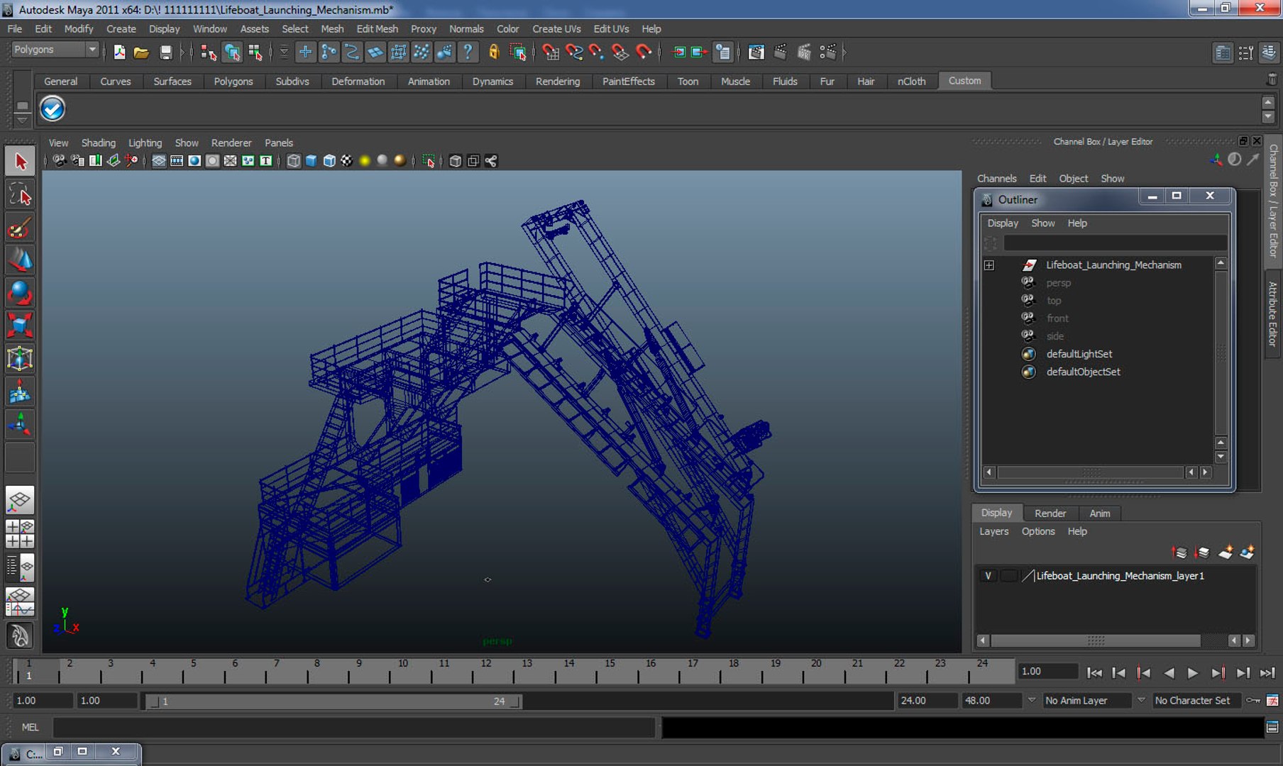 3D lifeboat launching mechanism life - TurboSquid 1366953