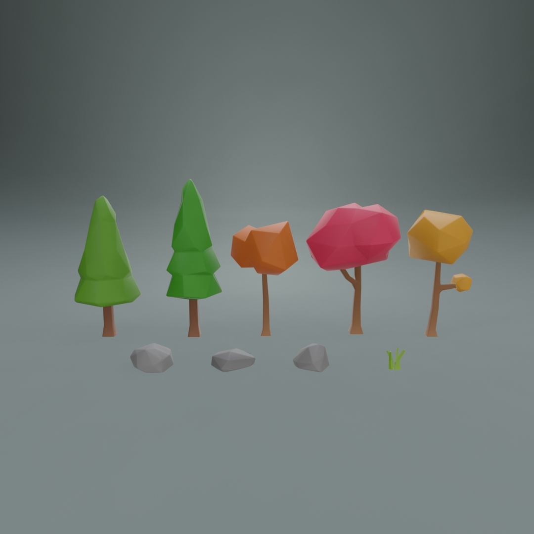 Pack Tree Rock Model - TurboSquid 1395541