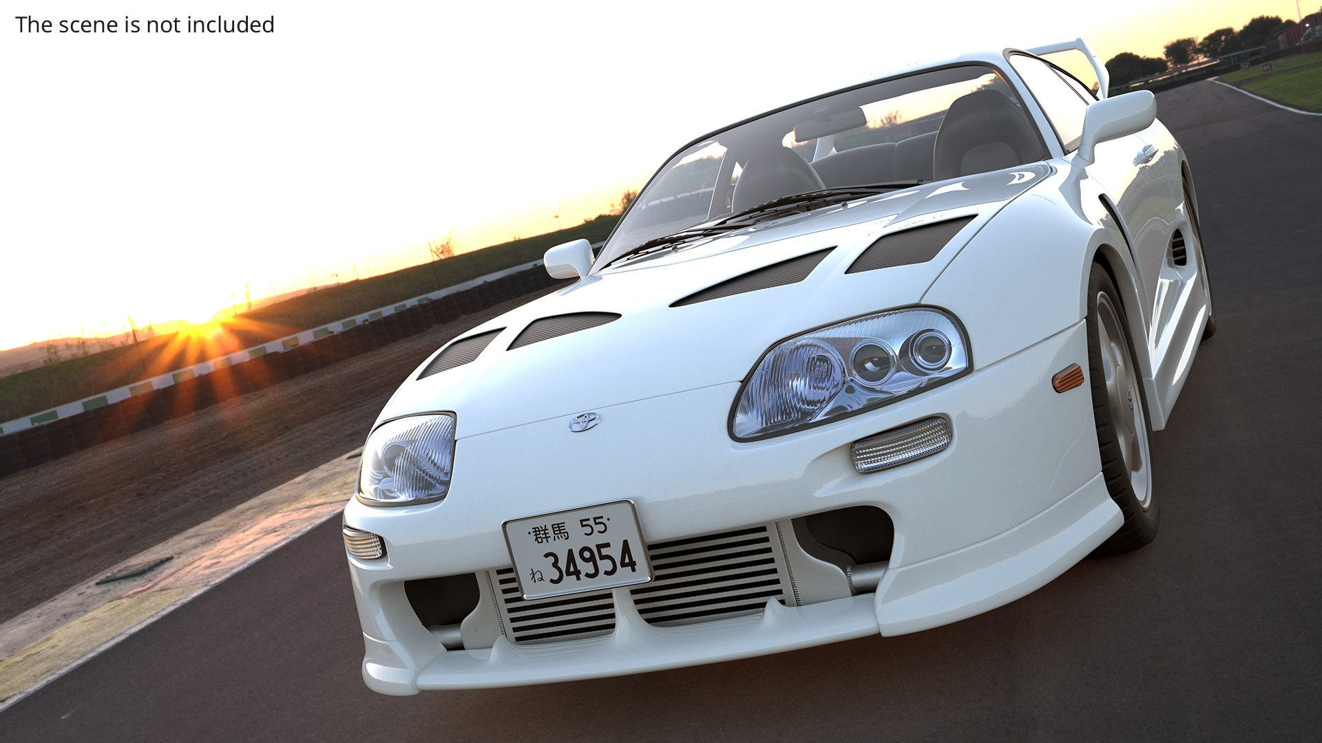 3D Toyota Supra 3000GT TRD Vented Hood Edition White Rigged For Cinema ...
