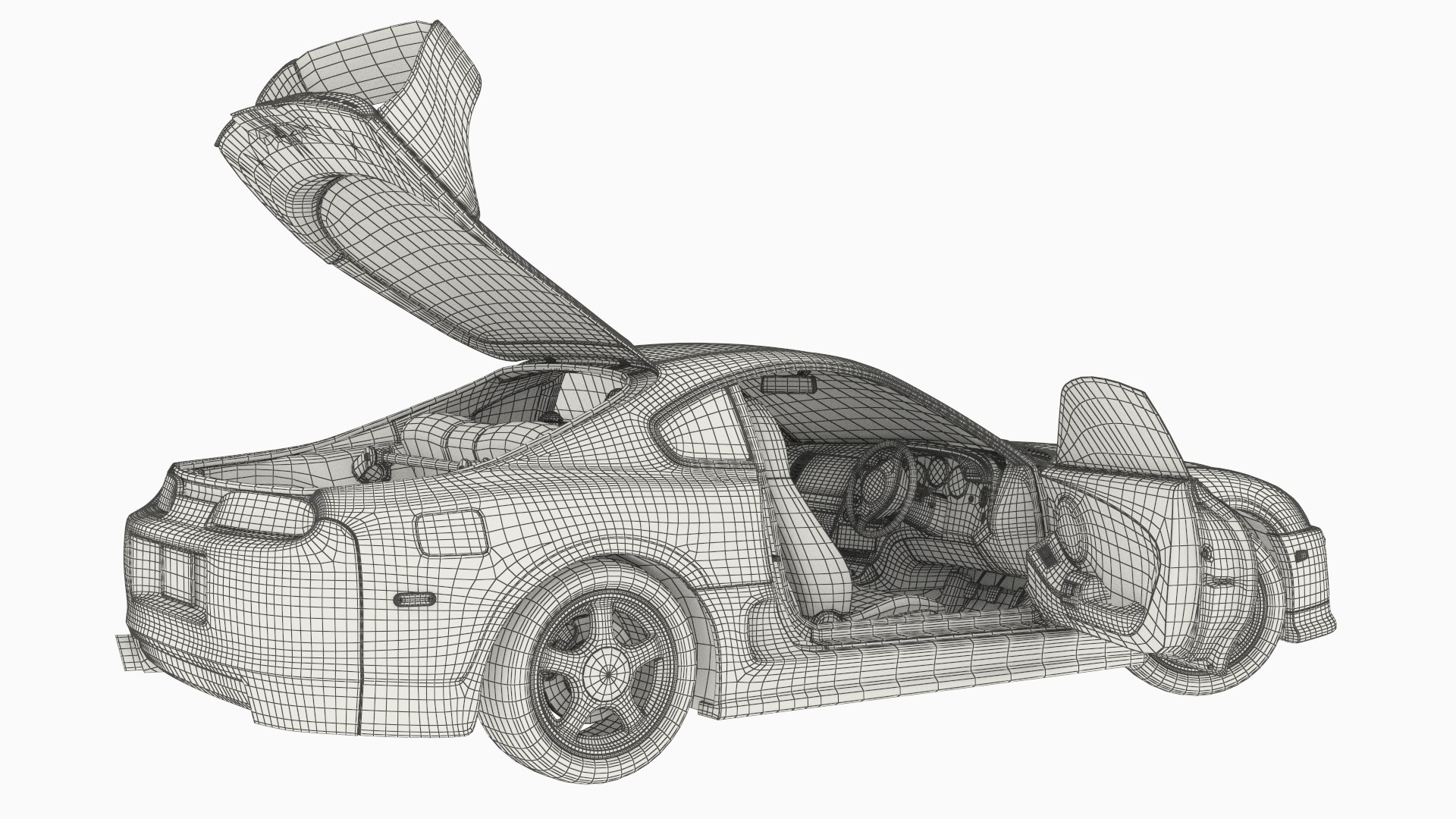 3D Toyota Supra 3000GT TRD Vented Hood Edition White Rigged For Cinema ...