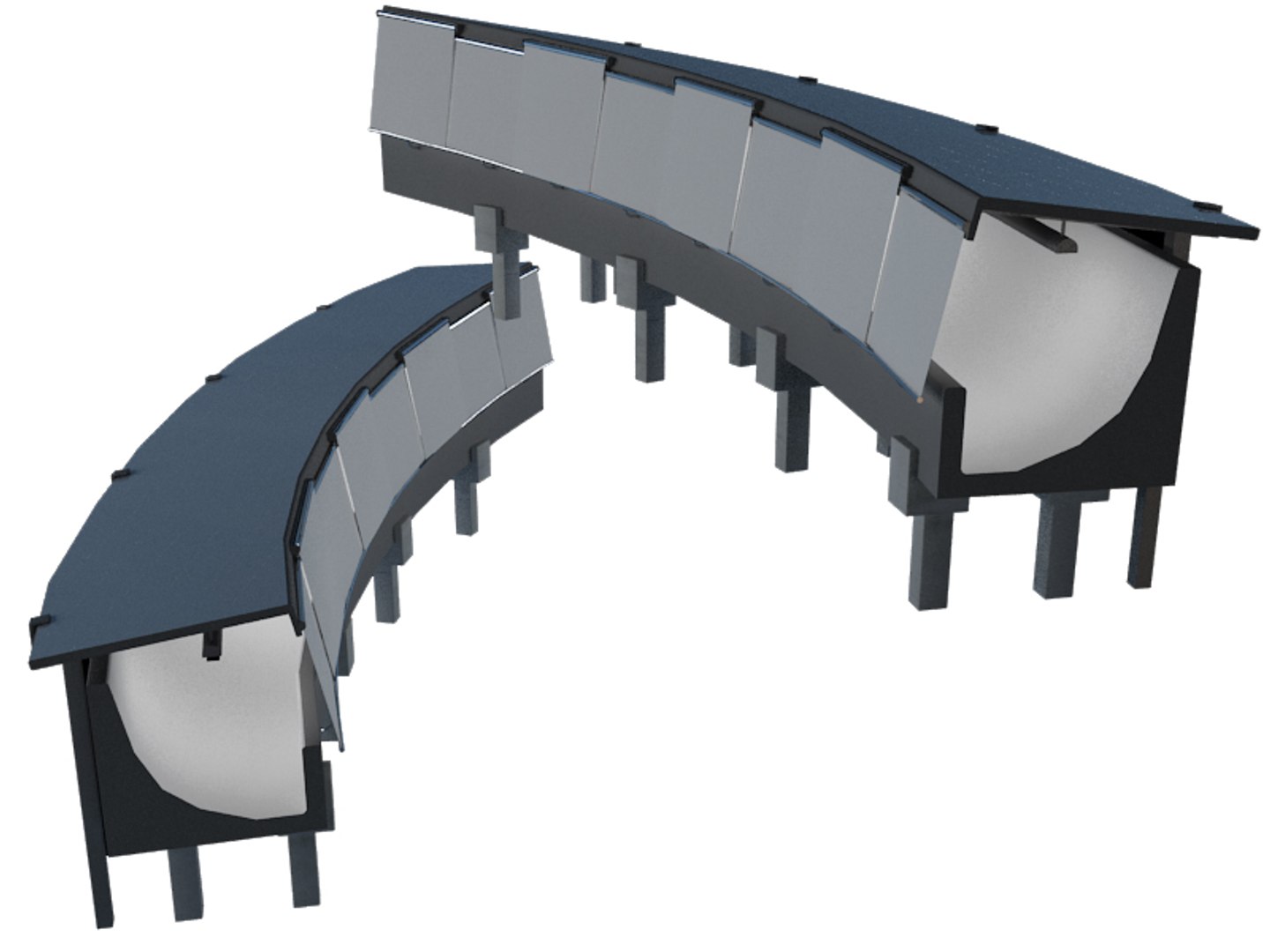 3d bobsleigh track parts sleds