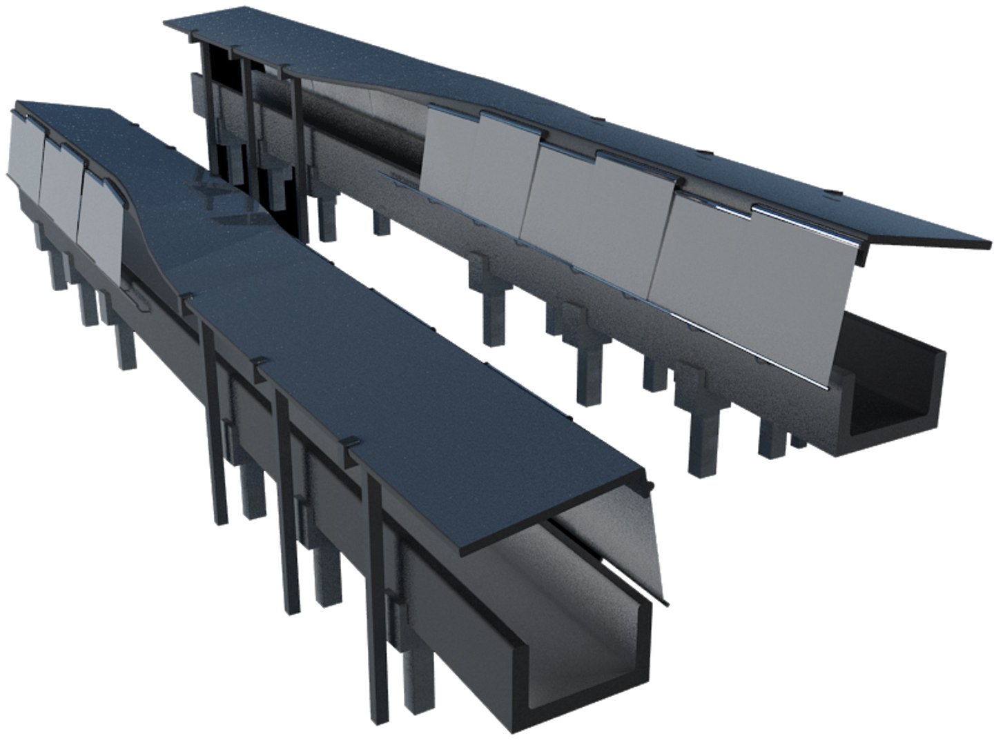 3d bobsleigh track parts sleds