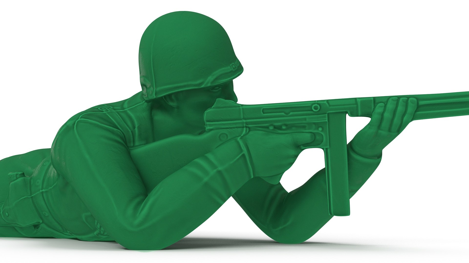 3D Green Plastic Toy Soldier Lying Prone With Rifle - TurboSquid 2199762