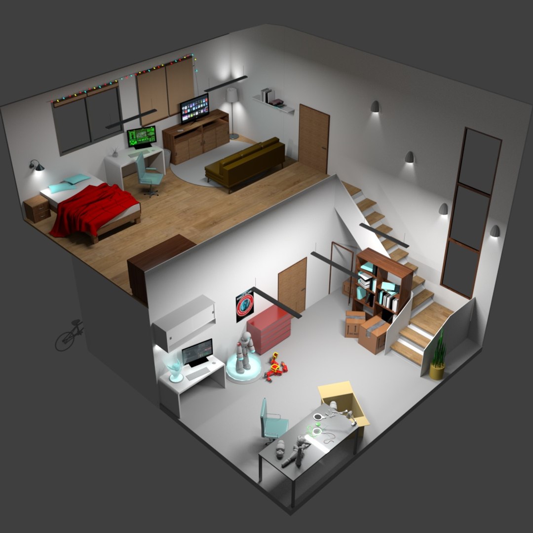 Isometric Room Model - TurboSquid 1466421