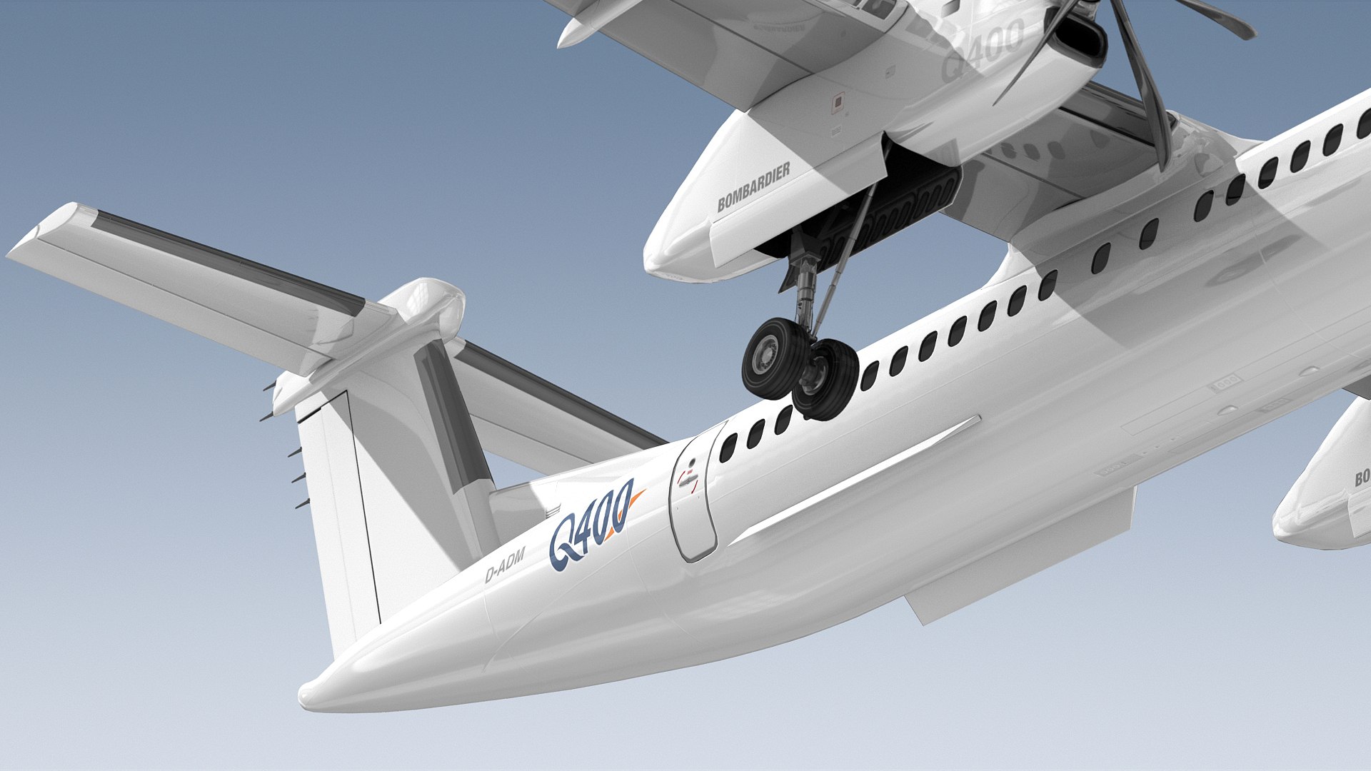 3d Havilland Bombardier Q400 Plane Model