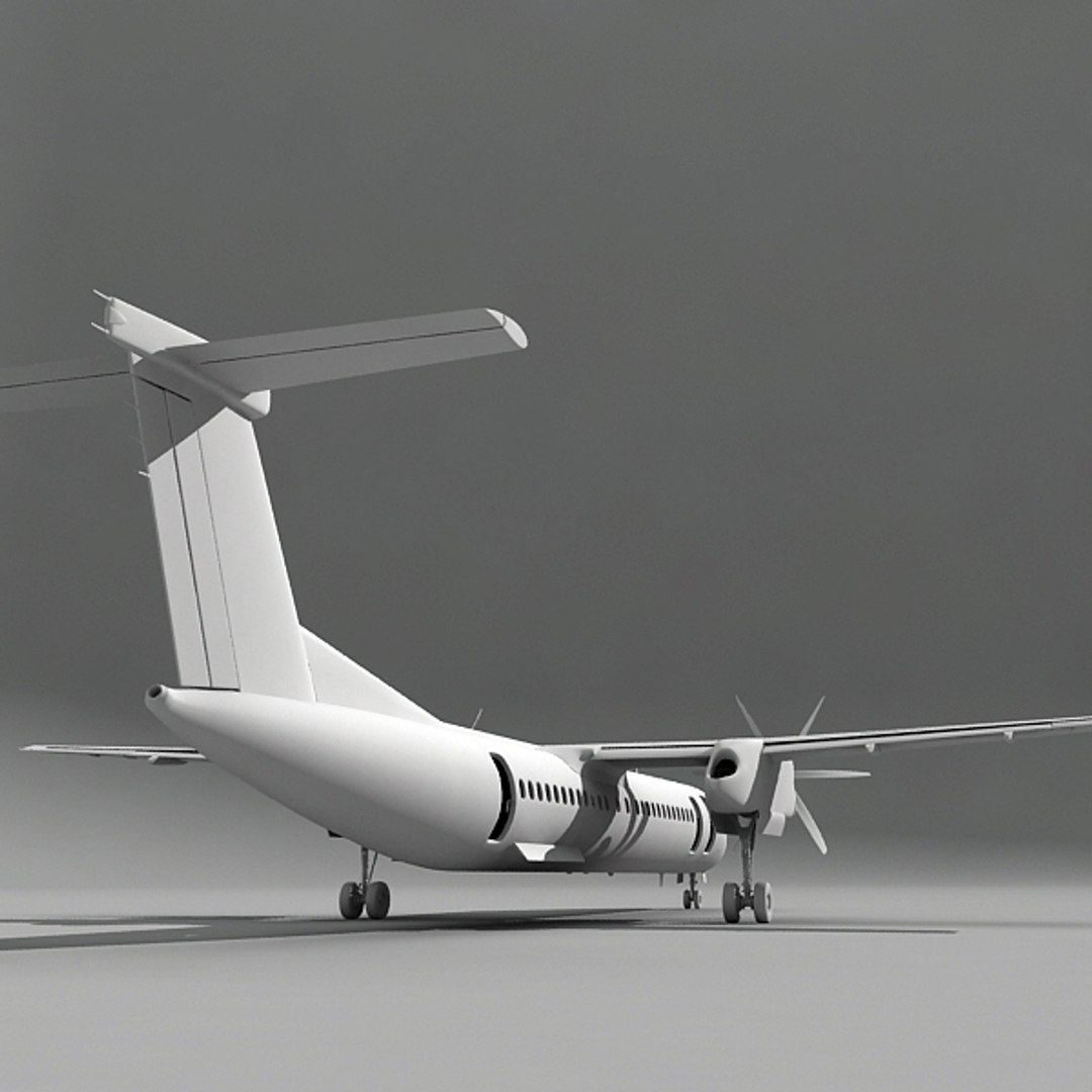 3d havilland bombardier q400 plane model