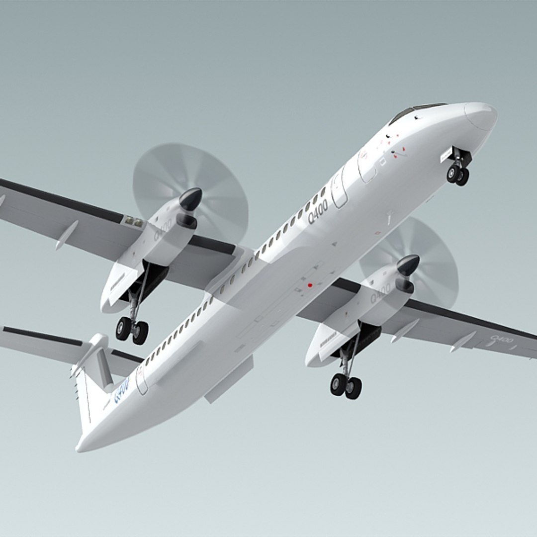 3d havilland bombardier q400 plane model