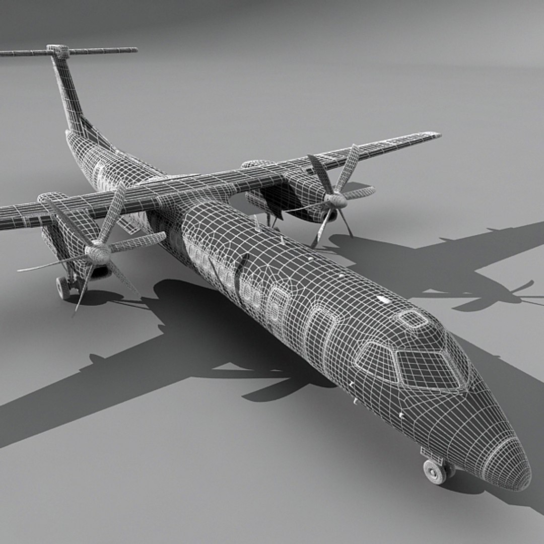 3d havilland bombardier q400 plane model