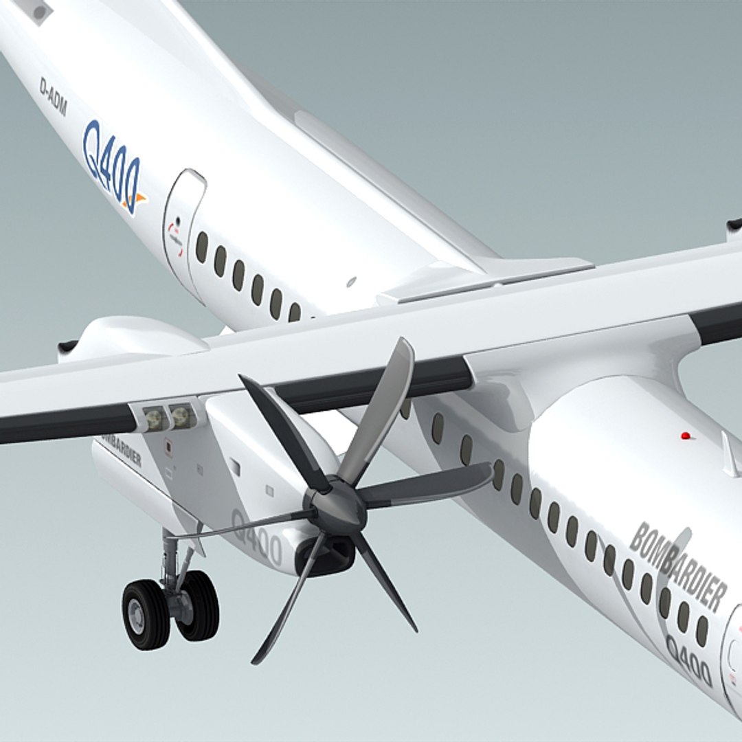 3d havilland bombardier q400 plane model